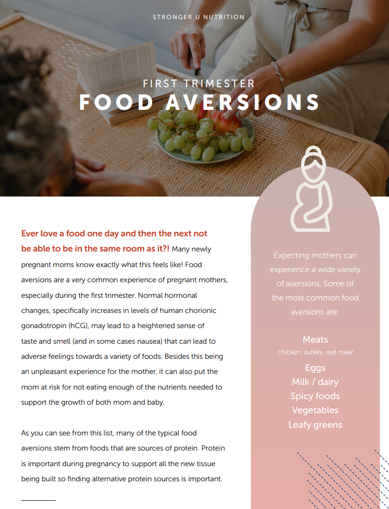 First Trimester Food Aversions